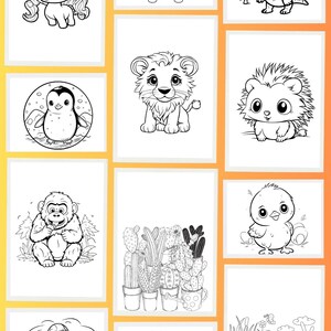 60 Kids Coloring Pages - Etsy