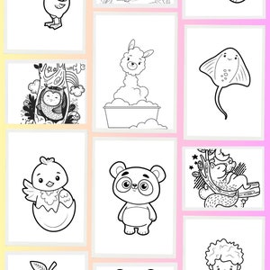 60 Kids Coloring Pages - Etsy