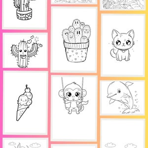 60 Kids Coloring Pages - Etsy