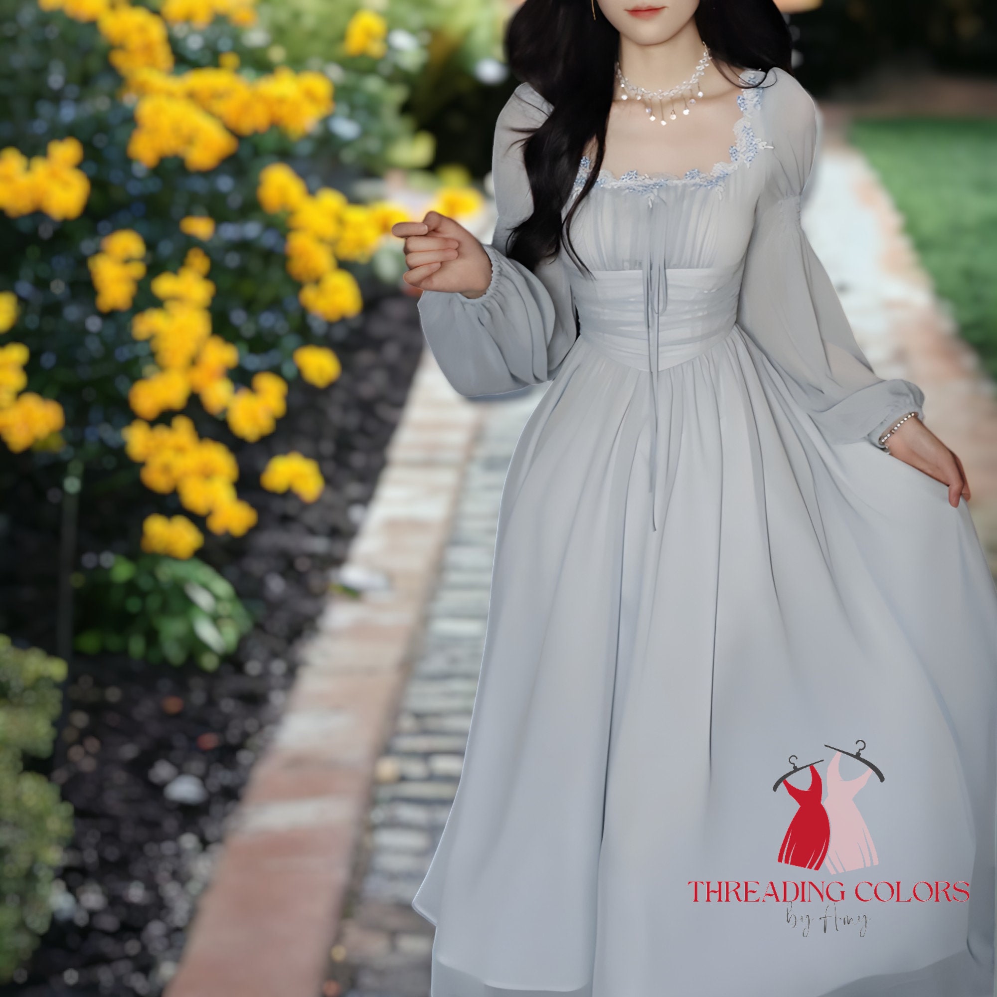 Cottagecore French Fairy Dress, Victorian Milkmaid Dress, Vintage ...