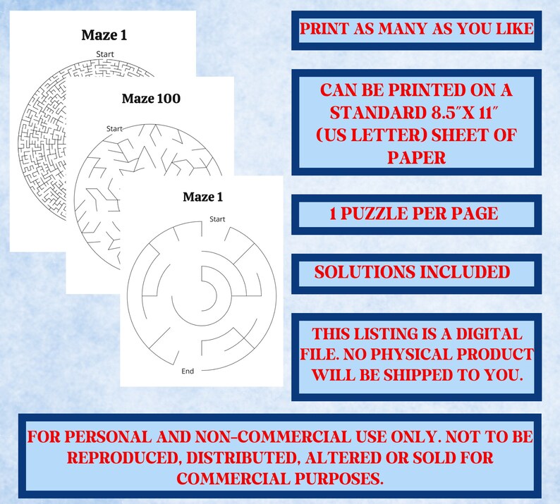 500 Circular Maze Puzzles for Kids and Adults | Printable Pages ...