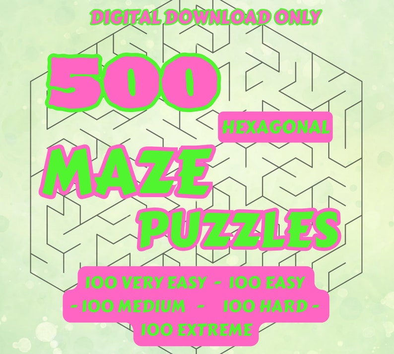 500 Hexagonal Maze Puzzles for Kids and Adults | Printable Pages ...