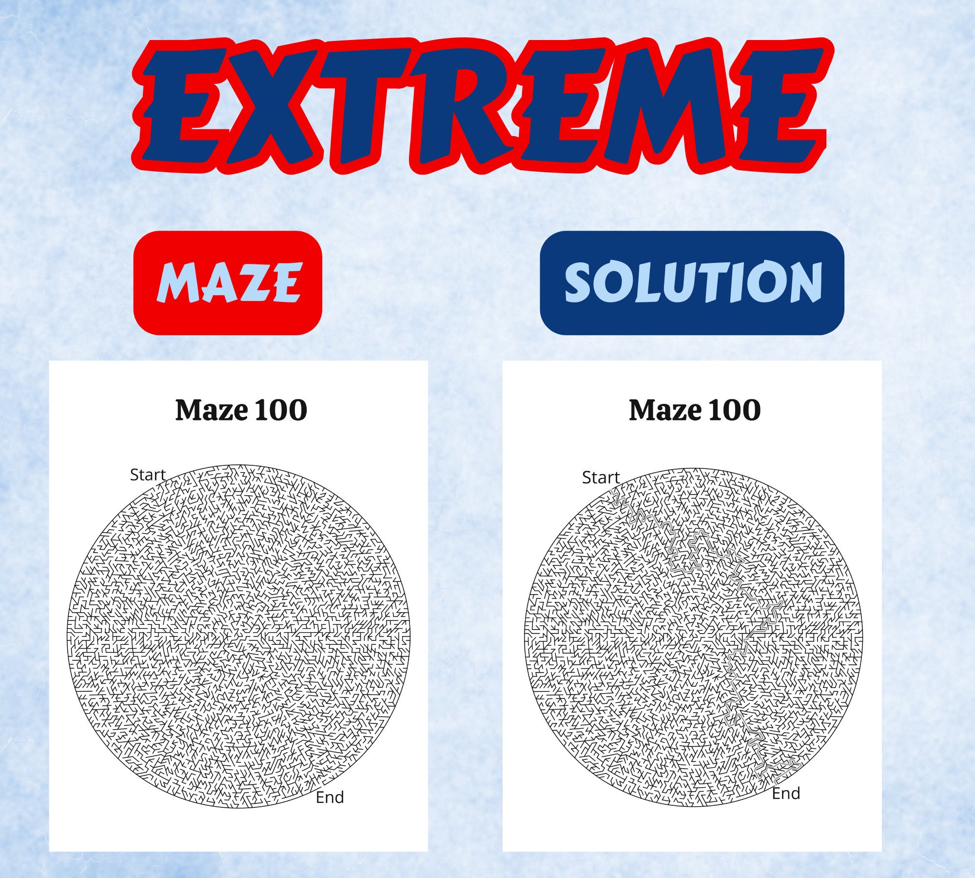 500 Circular Maze Puzzles for Kids and Adults | Printable Pages ...