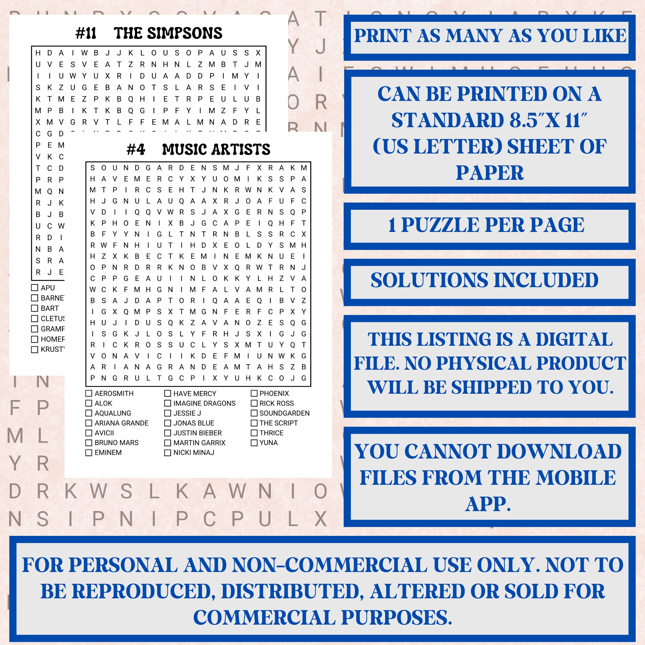 100 Word Search Puzzles (themed) Vol 1 | 100 Printable Pages for Kids ...