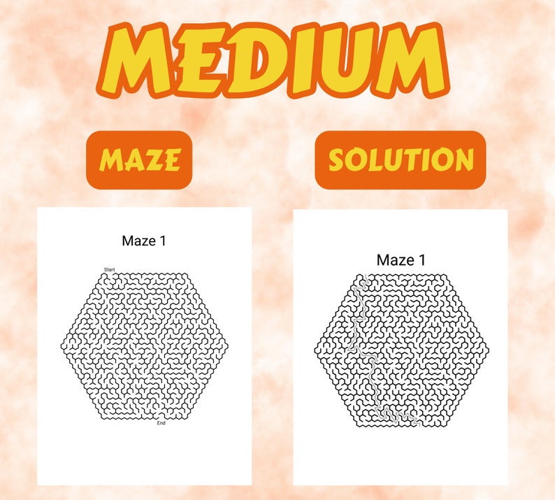 500 Honeycomb Maze Puzzles for Kids and Adults | Printable Pages ...