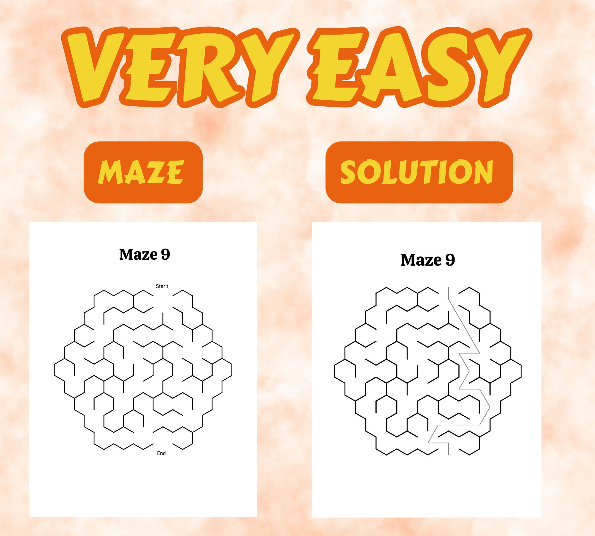 500 Honeycomb Maze Puzzles for Kids and Adults | Printable Pages ...