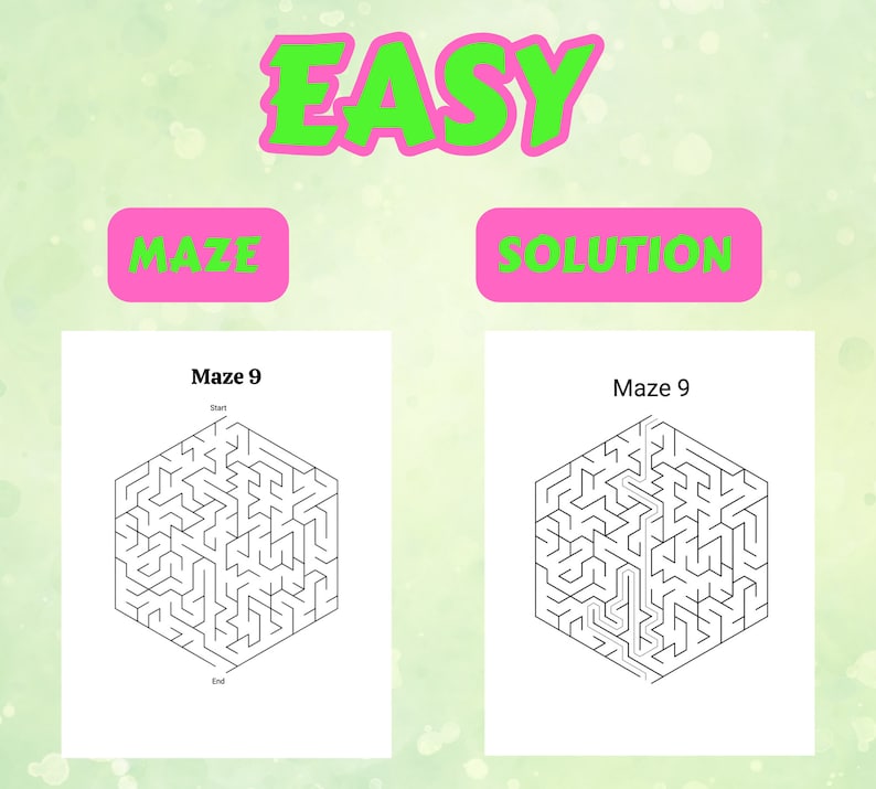 500 Hexagonal Maze Puzzles for Kids and Adults | Printable Pages ...