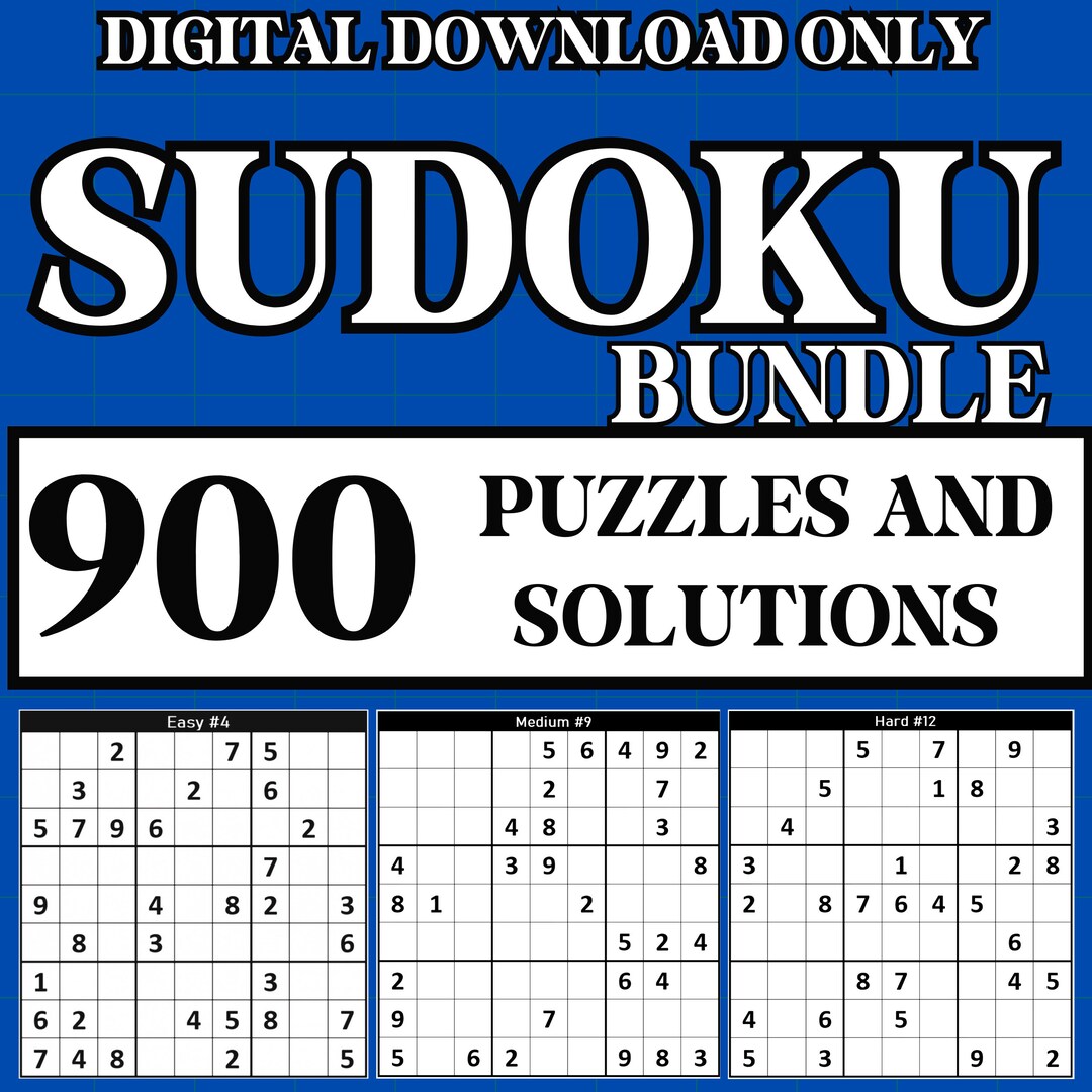 Sudoku Puzzles Bundle - 300 Easy - 300 Medium - 300 Hard - 6 per Page ...
