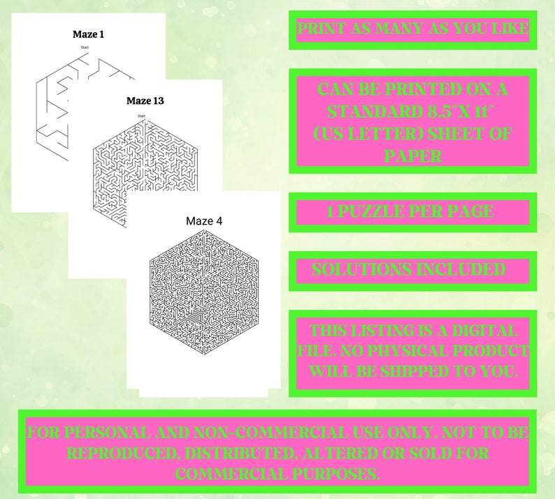 500 Hexagonal Maze Puzzles for Kids and Adults | Printable Pages ...