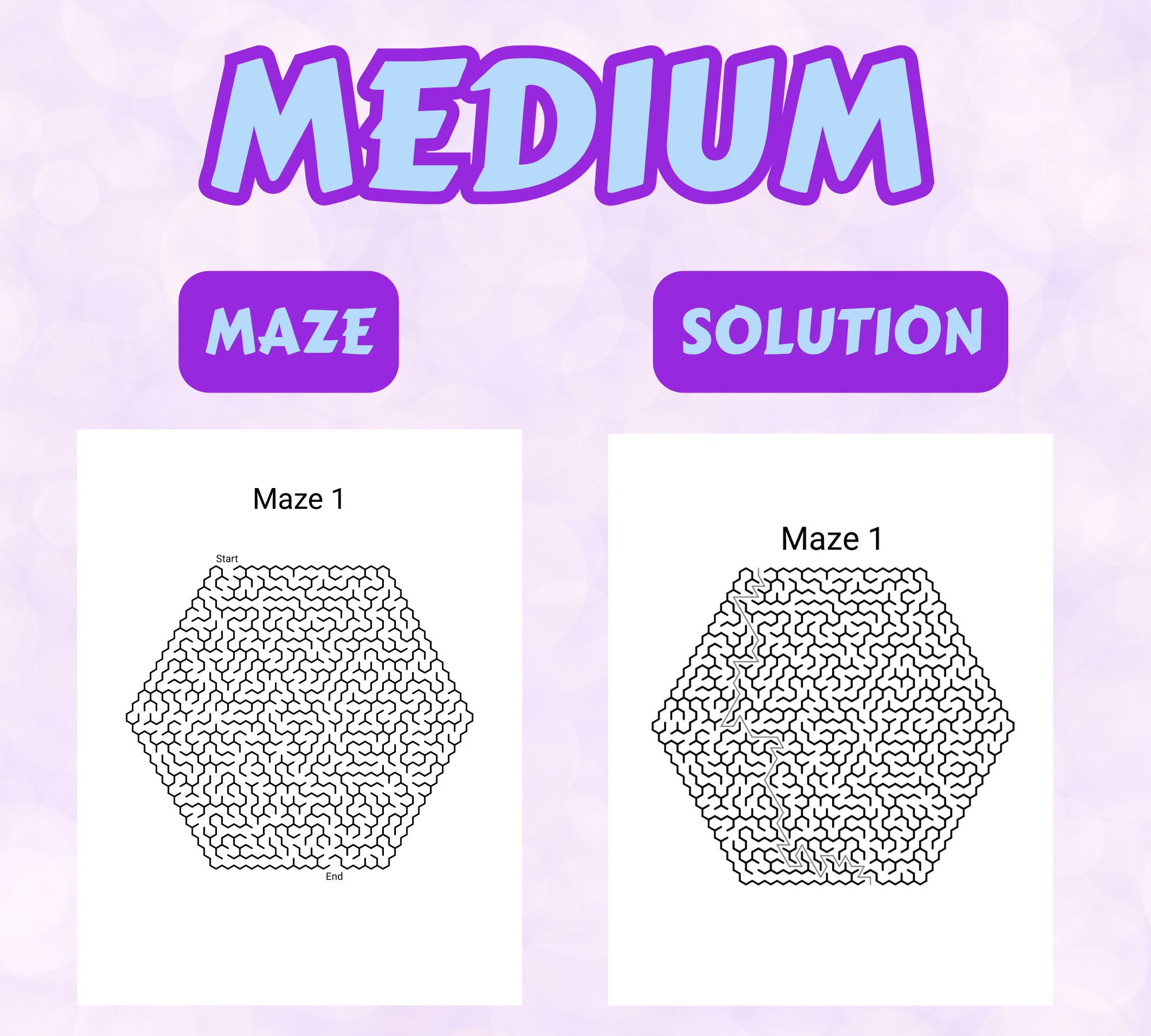 Mega Maze Puzzles Bundle |4 Different Shapes |2000 Puzzles for Kids and ...
