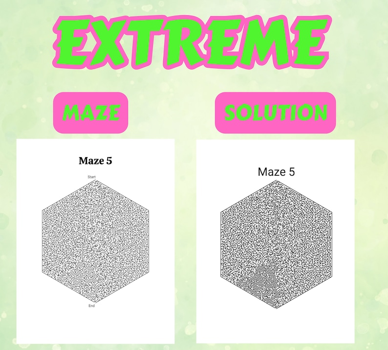 500 Hexagonal Maze Puzzles for Kids and Adults | Printable Pages ...