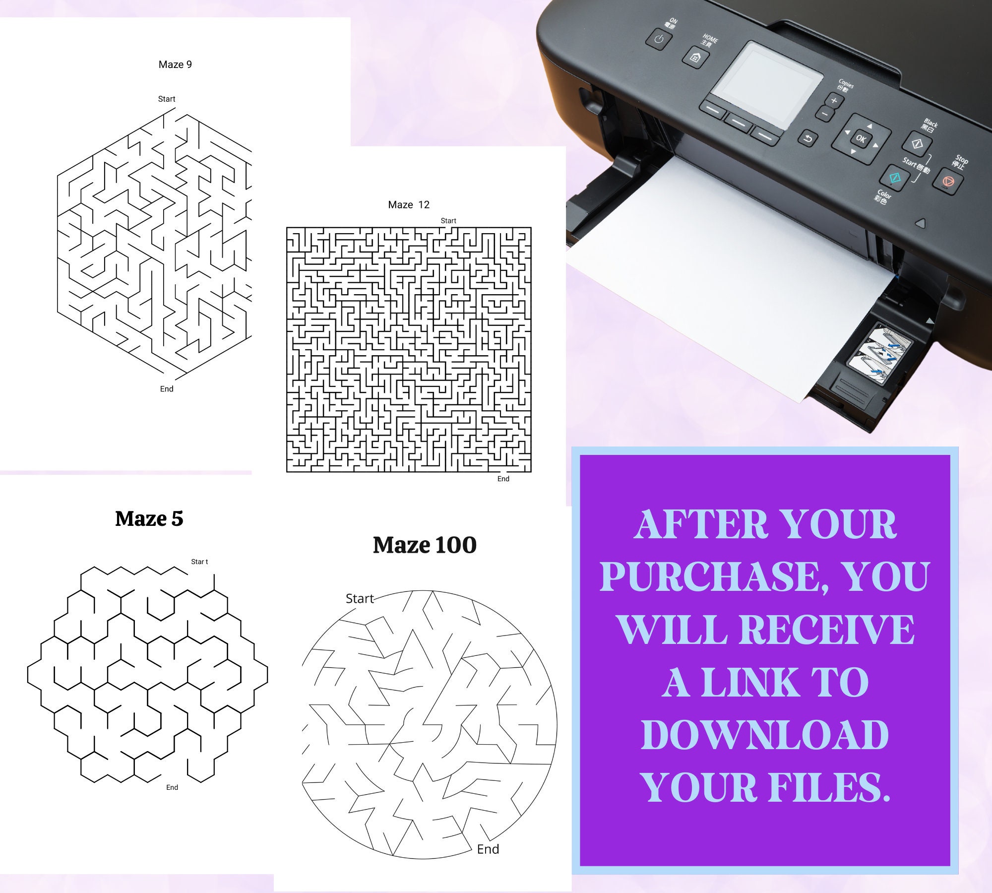 Mega Maze Puzzles Bundle |4 Different Shapes |2000 Puzzles for Kids and ...
