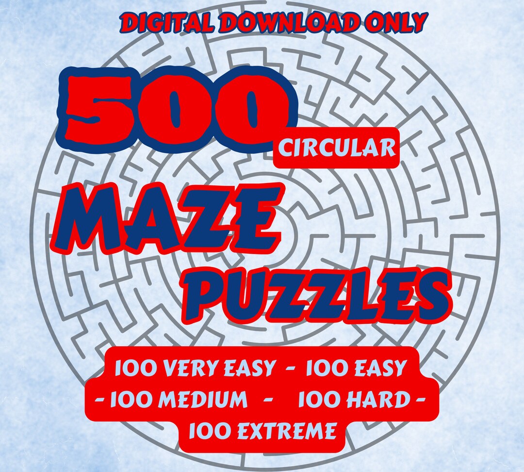 500 Circular Maze Puzzles for Kids and Adults | Printable Pages ...