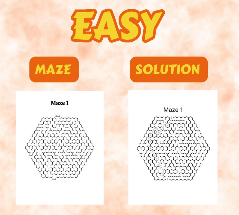 500 Honeycomb Maze Puzzles for Kids and Adults | Printable Pages ...