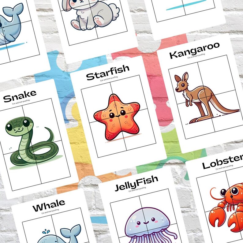 Animal Puzzle Printable for Kids – Cut and Match Activity – Preschool ...