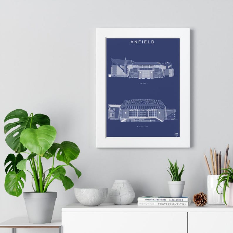 Liverpool FC Blueprint Art | Anfield Stadium Print | Soccer Fan Gift ...