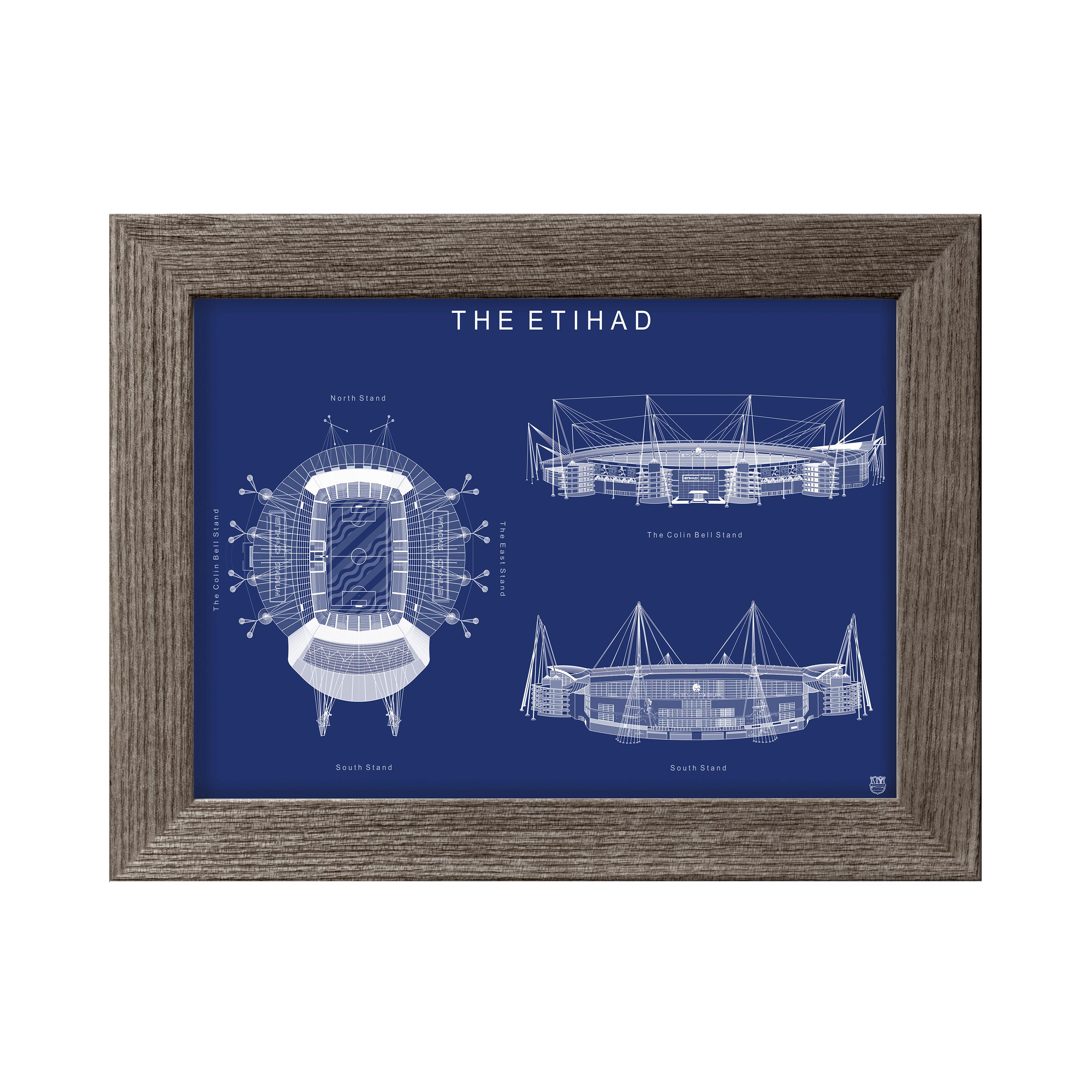 Etihad Stadium Blueprint Art Print: Manchester City Gift - Etsy
