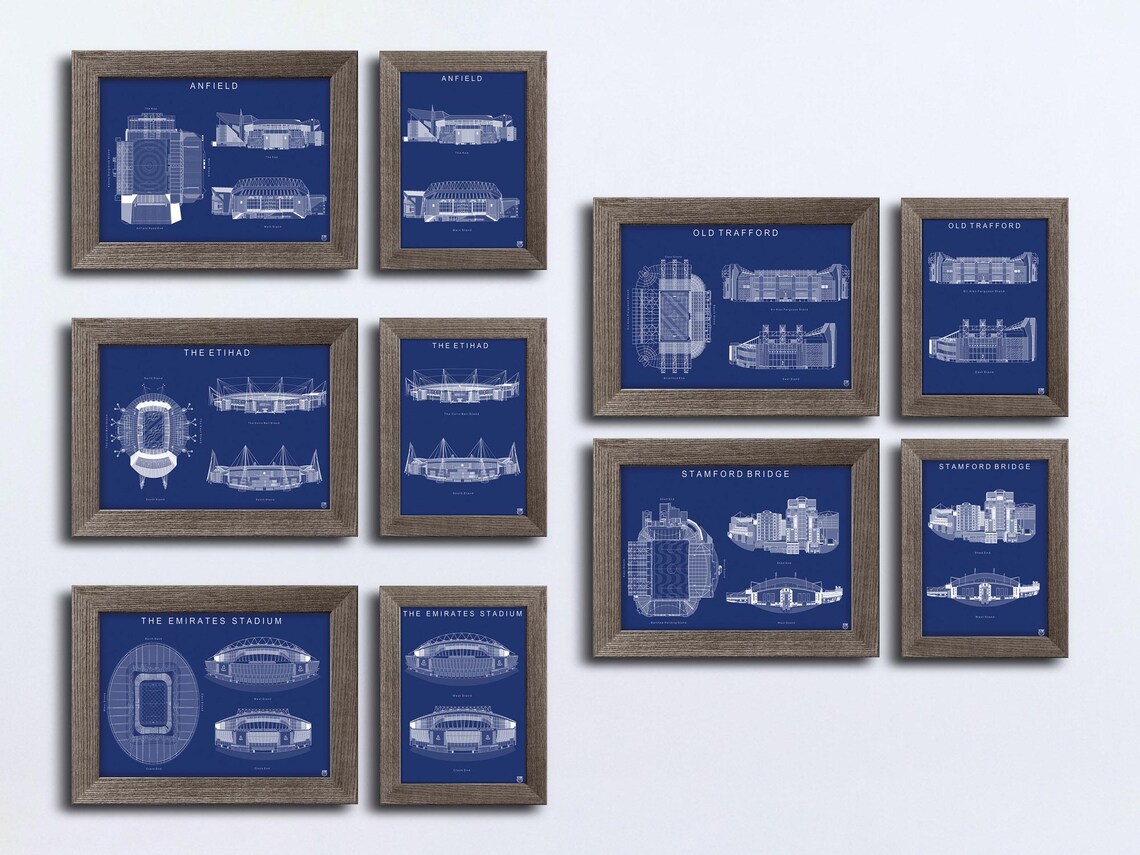 Etihad Stadium Blueprint Art Print: Manchester City Gift - Etsy
