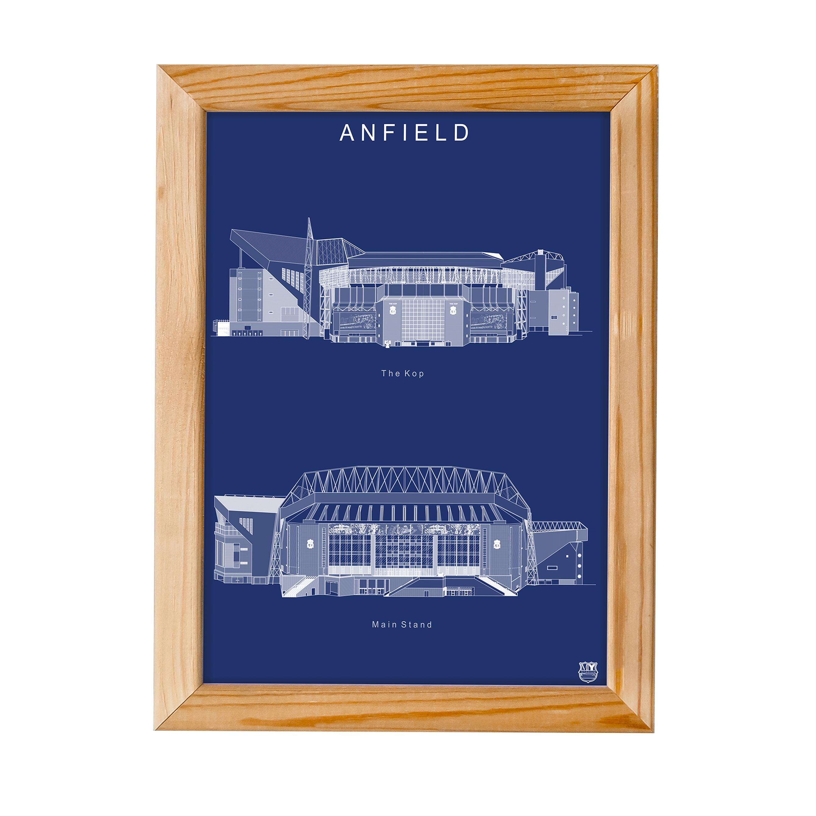 Anfield Stadium Blueprint Art Print: Liverpool FC Gift - Etsy