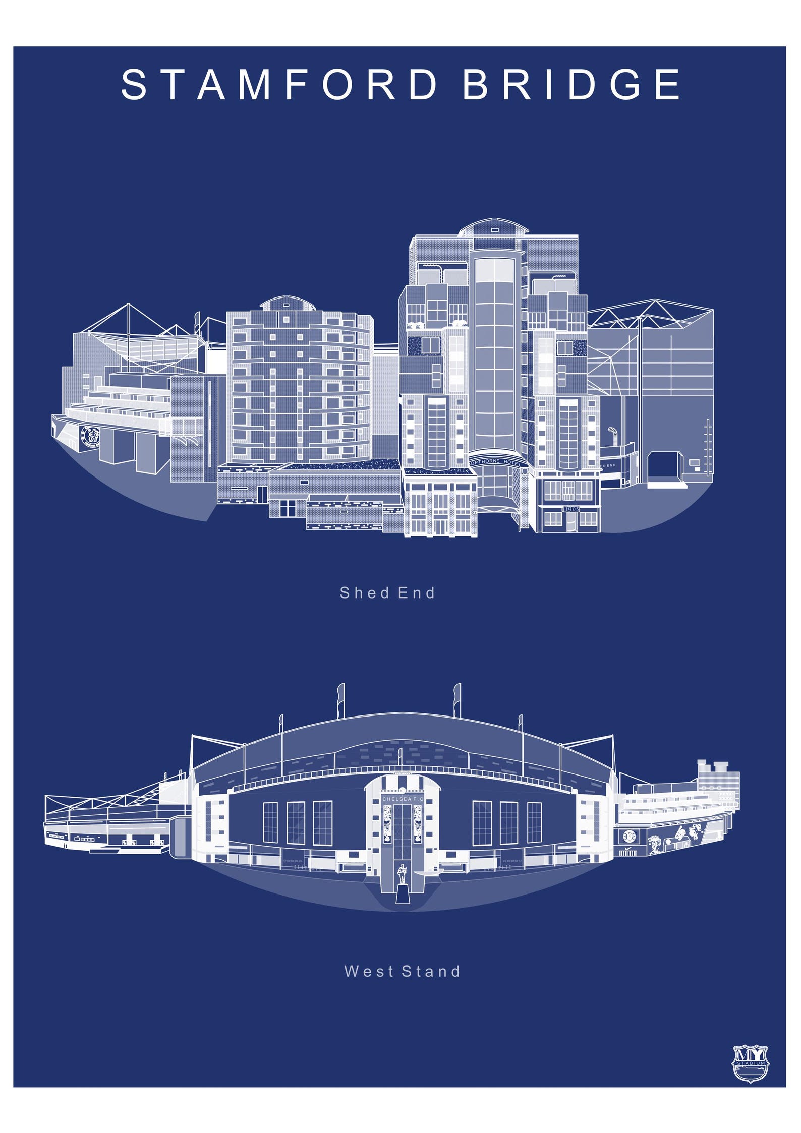 Chelsea FC Poster Gift | the Bridge Football Stadium Print | Chelsea ...