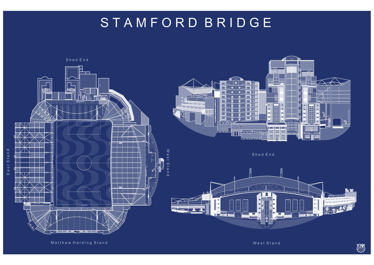 Chelsea FC Poster Gift | the Bridge Football Stadium Print | Chelsea ...