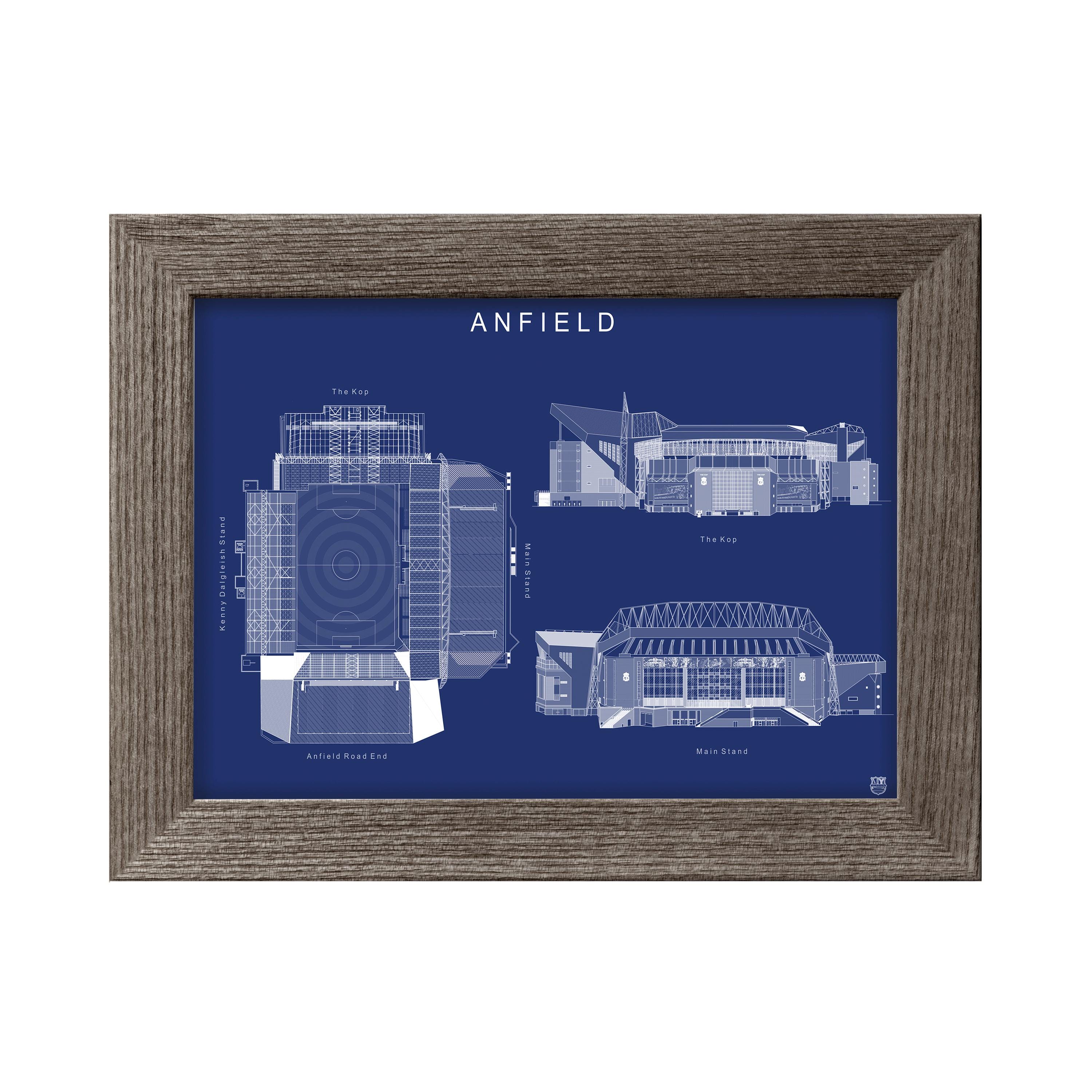 Liverpool Stadium Blueprint Anfield Stadium Print Soccer Fan Gift ...