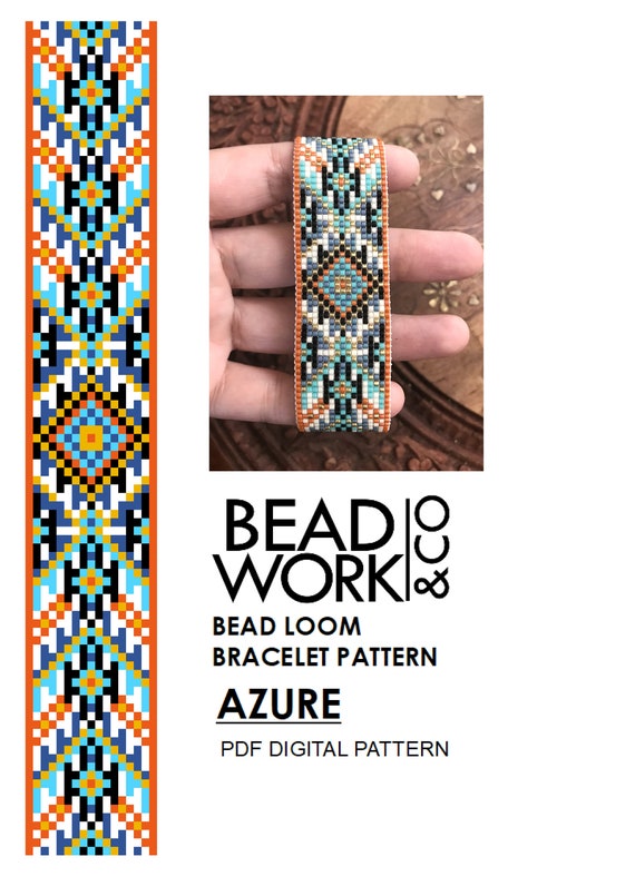 Bead Loom Pattern AZURE Design Loom Bracelet PDF Instant - Etsy Australia