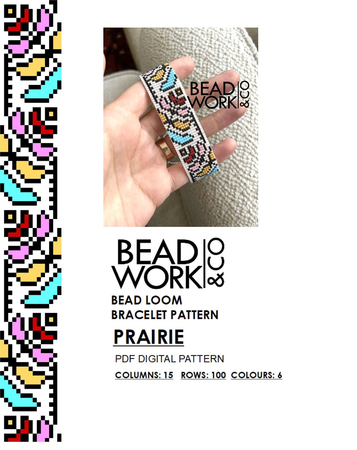 Bead Loom Pattern - PRAIRIE Design - Loom Bracelet - PDF Instant ...