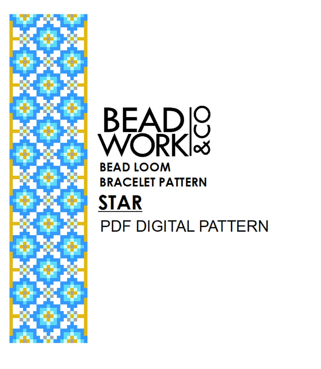 Bead Loom Pattern - STAR Design - Loom Bracelet - PDF Instant Download ...