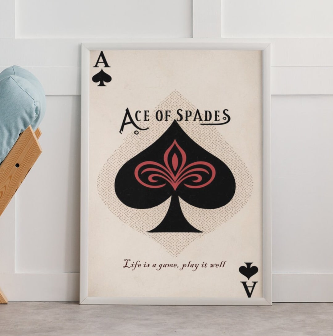 Playing Card Wall Art, Ace of Spades Wall Art, Retro Poster ...