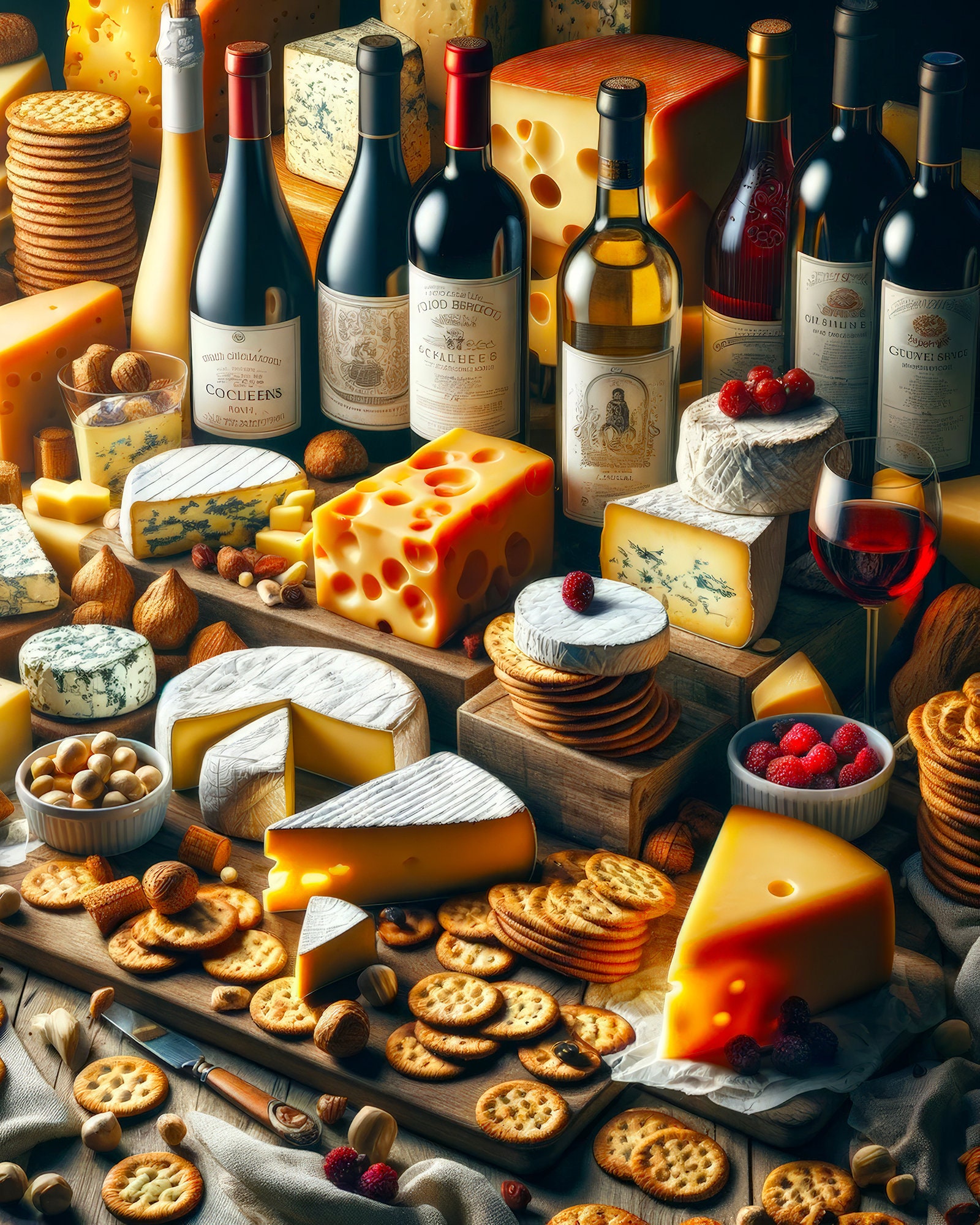 Gourmet Gathering: the Ultimate Cheese & Wine Jigsaw Puzzle (120, 252 ...