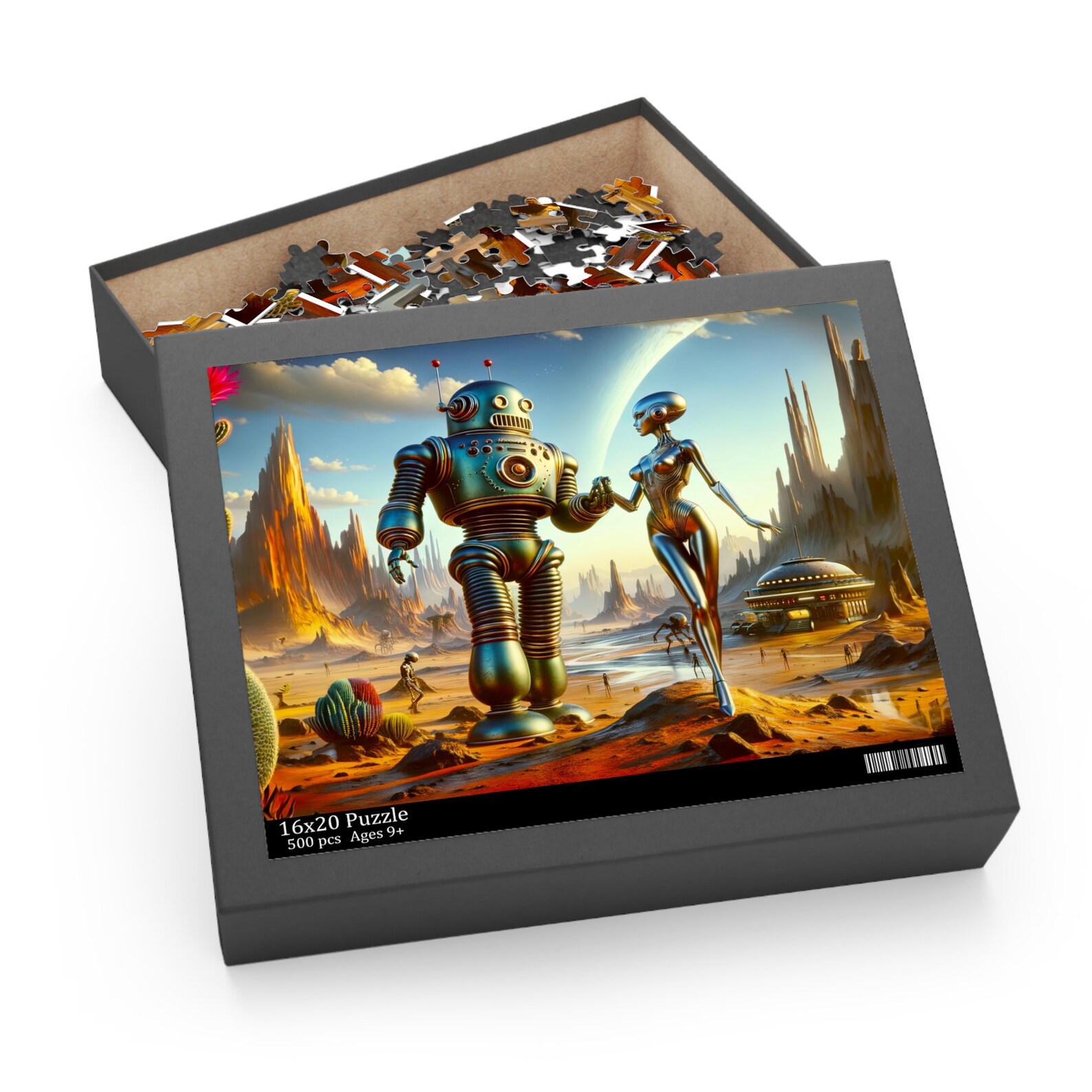 Retro Sci-fi Encounter Jigsaw Puzzle (120, 252, 500-piece) - Etsy