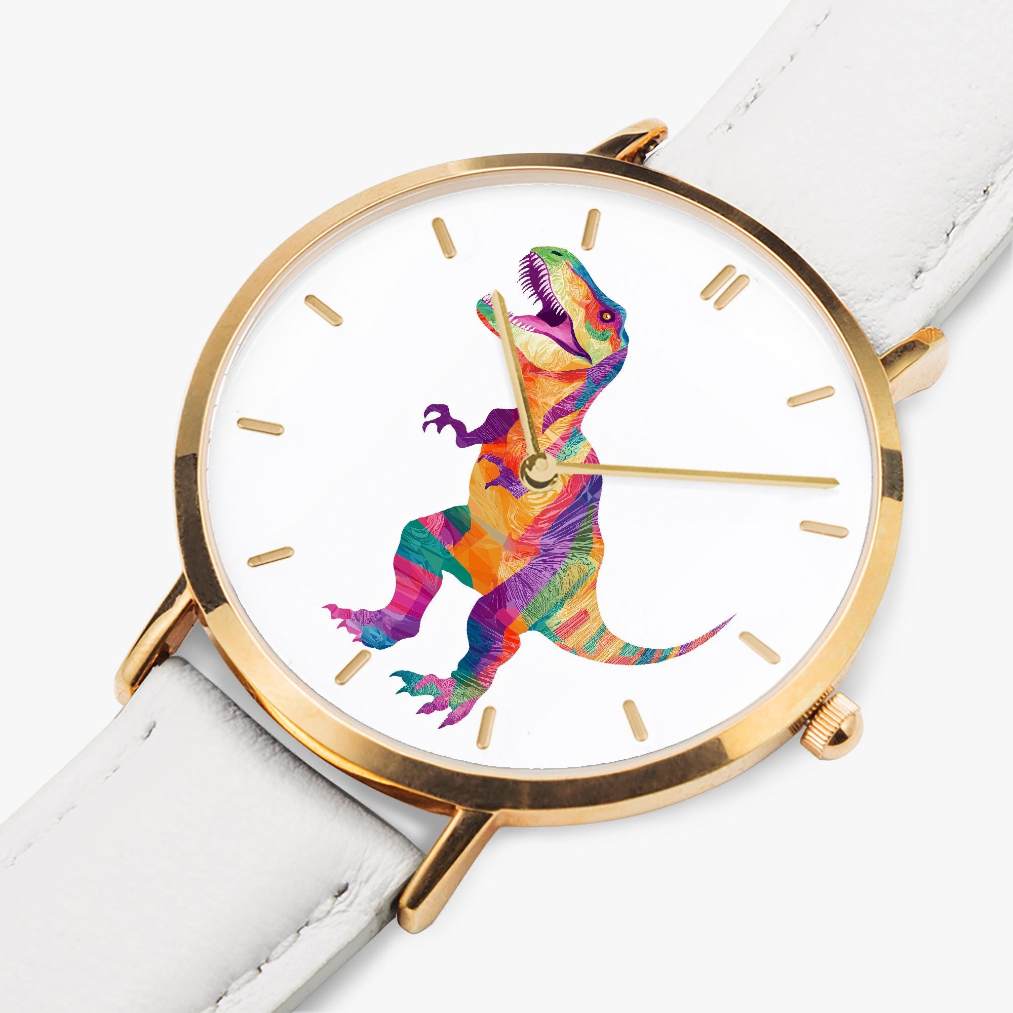 Dino in Color: T-rex Time Ultra-thin Leather Strap Quartz Watch - Etsy