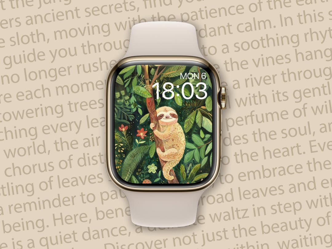 Sloth’s Jungle Dreams Apple Watch Face, Adorable Sloth Watch Face ...