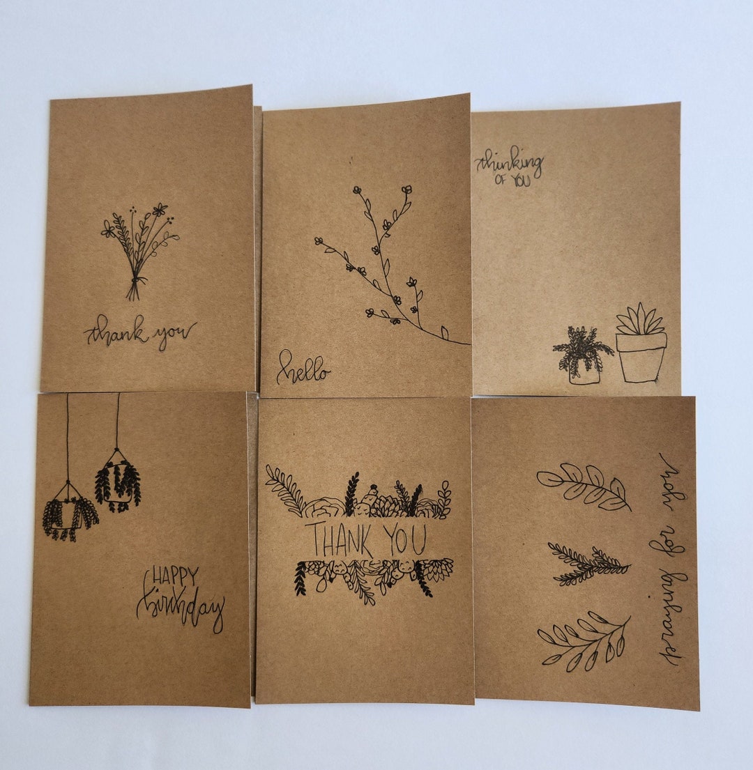 Blank Handmade Greeting Cards (set of 6) - Etsy