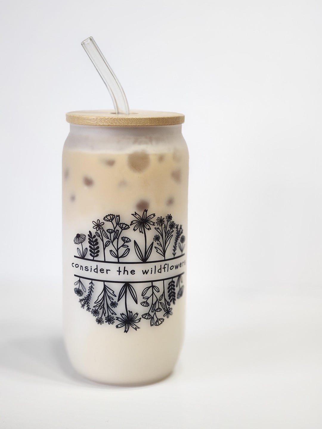 Consider the Wildflowers, Spring Iced Coffee Cup, Iced Coffee Cup Gift ...