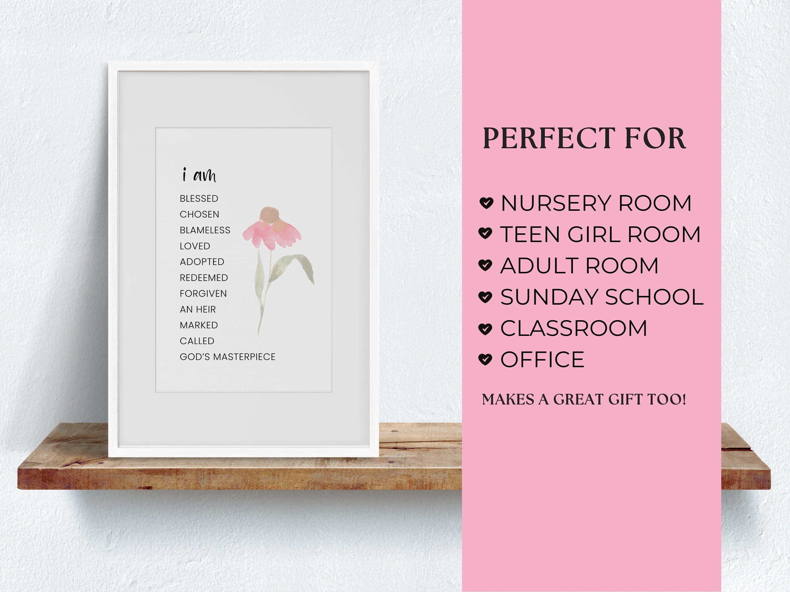 Christian Affirmations Print, I Am Affirmations, Bible Verse ...