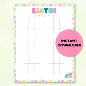 Easter Tic Tac Toe Printable Game, Tic Tac Toe Game Sheets, Easter ...