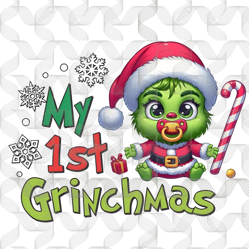 Baby's First Grinchmas, Grinch PNG, Print Then Cut (digital Download ...