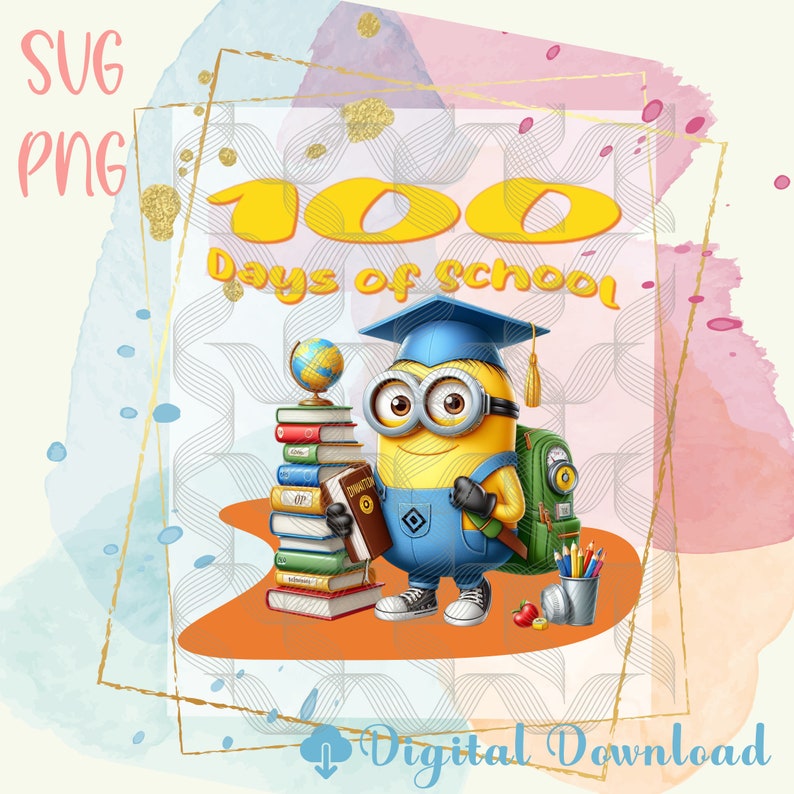 100 Days of School Png, Back to School Png, Happy 100 Days of School ...