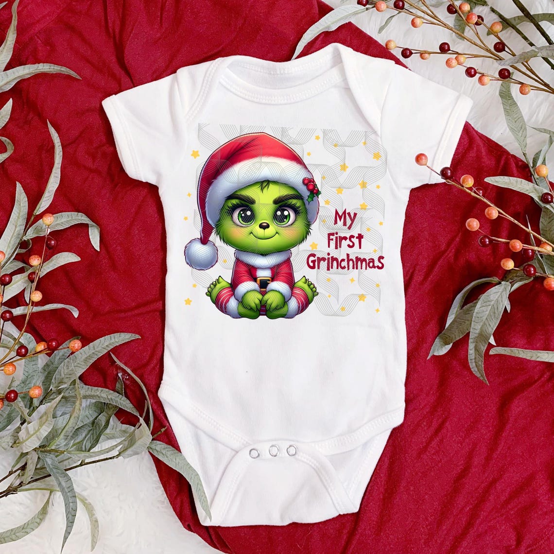 Baby Grinch First Grinchmas PNG, Printable Transfer (digital Download ...
