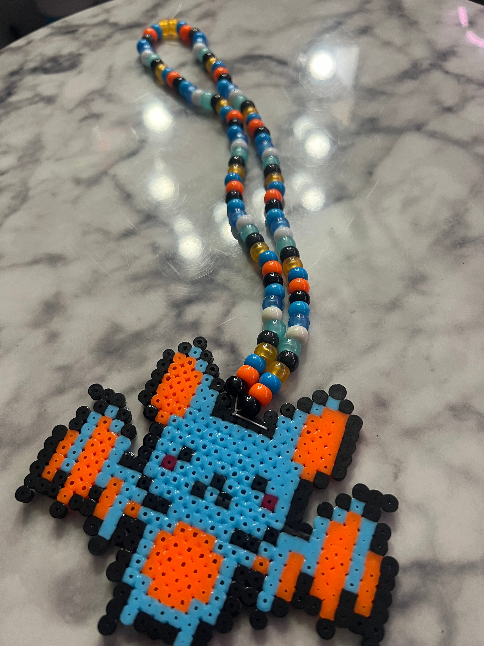 UV Glow Bat Perler Necklace, Kandi Necklace, Rave Accessories, Perler ...
