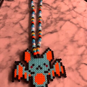 UV Glow Bat Perler Necklace, Kandi Necklace, Rave Accessories, Perler ...