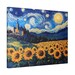 Van Gogh Starry Night Sunflower Field Canvas Print - Etsy