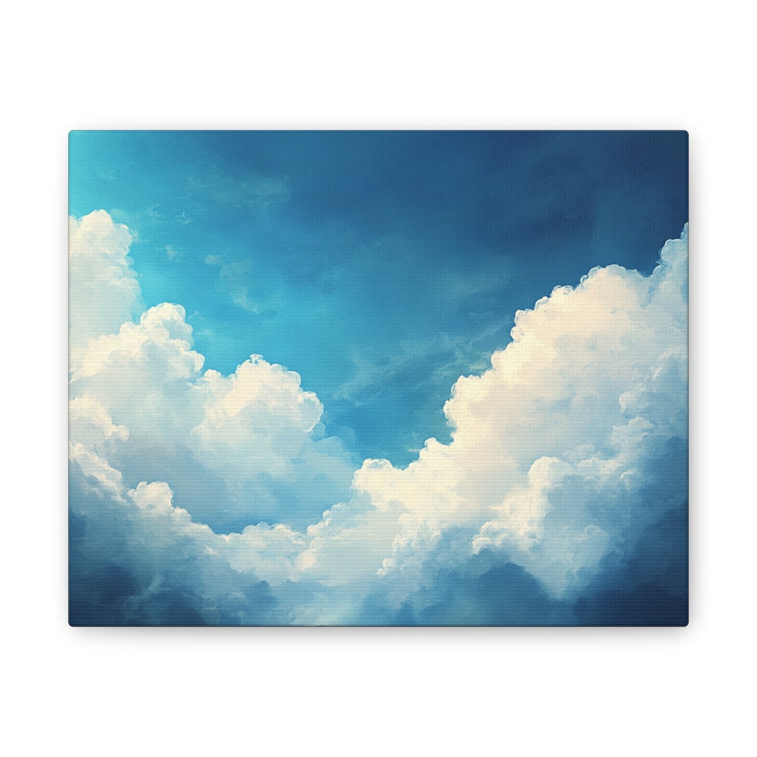 Clouds in the Sky Canva Painting Clouds and Sky Canvas Wall Art Office ...