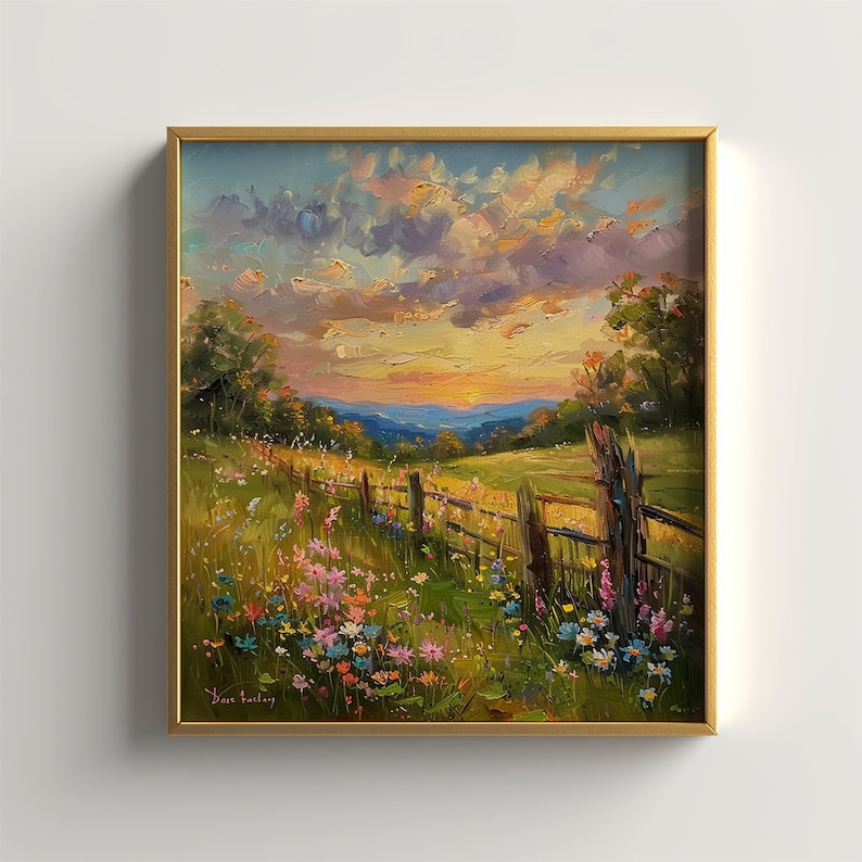 Mountain Sunset Landscape Canva Painting Mountain Sunrise Canvas Wall ...
