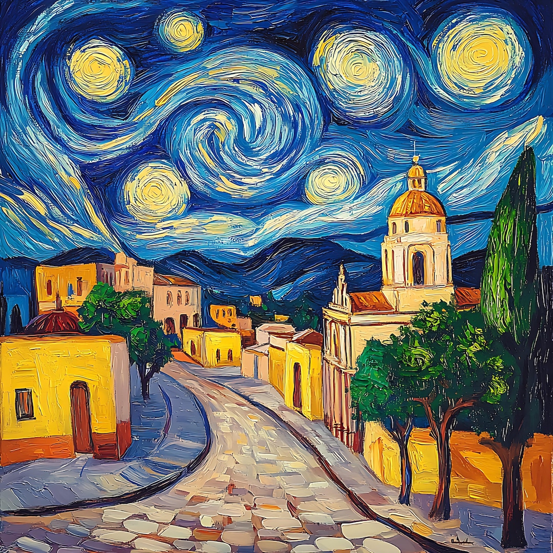 Van Gogh Style Starry Night Canvas Painting Home Decor Vintage ...