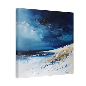 Vintage Dark Blue Abstract Painting: Cabin Wall Art - Etsy