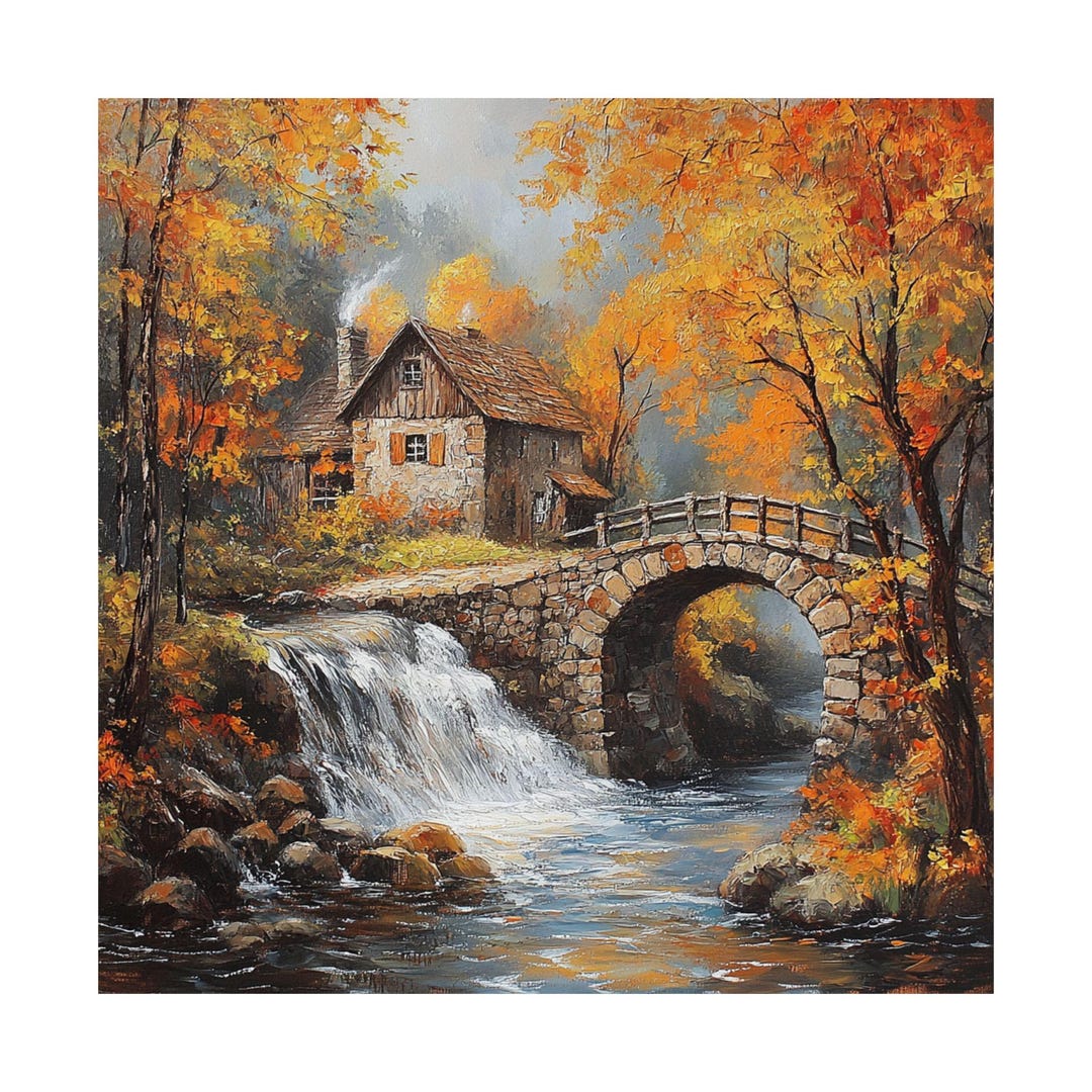 Rural Country Landscape Vintage Poster | Barn House Wall Art for Home ...