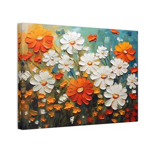 Beautiful Flower Canvas Painting Flower Art Print Colorful Flower Art ...